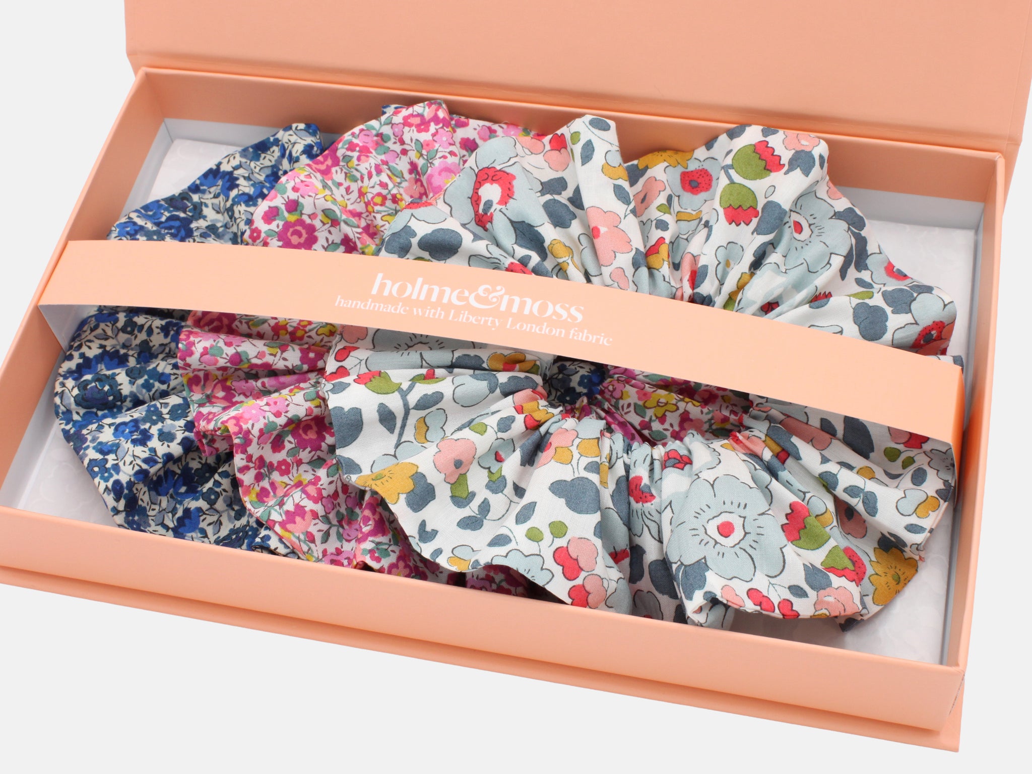 Scrunchie Gift Box, Liberty Print Ditsy Florals Collection, Set of Thr