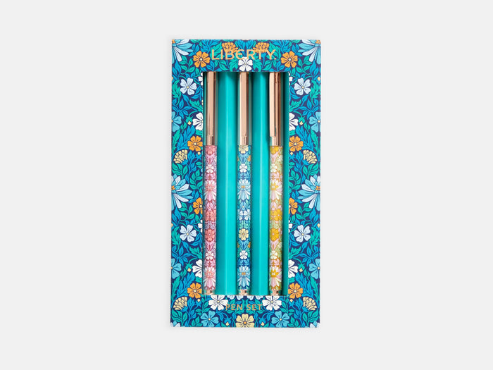 Liberty Moon Flower Pen Set | Set of 3 Liberty Pens | Holme & Moss