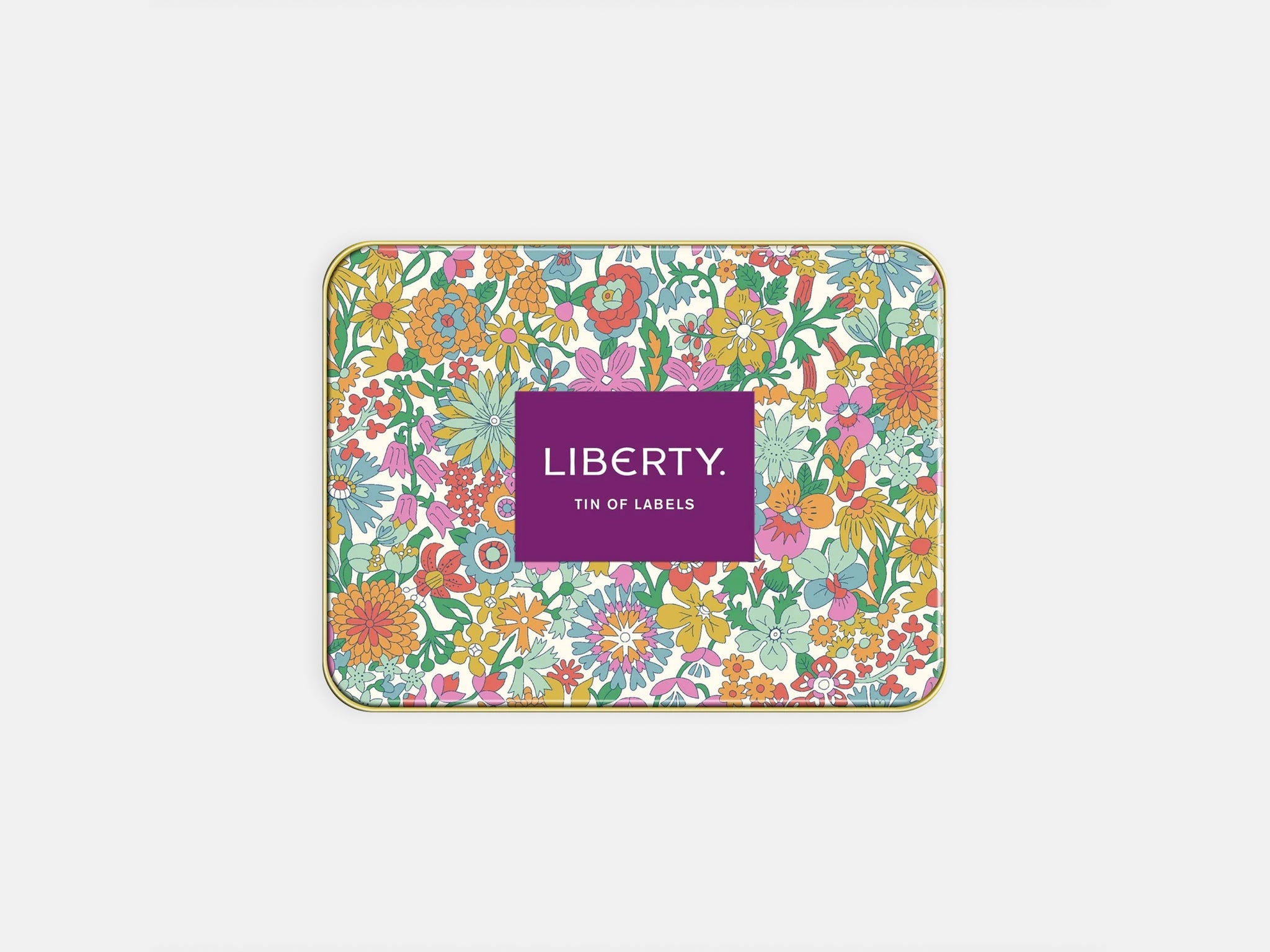 Liberty Tin of Labels | 72 Stickers | 12 Floral Designs | Holme & Moss
