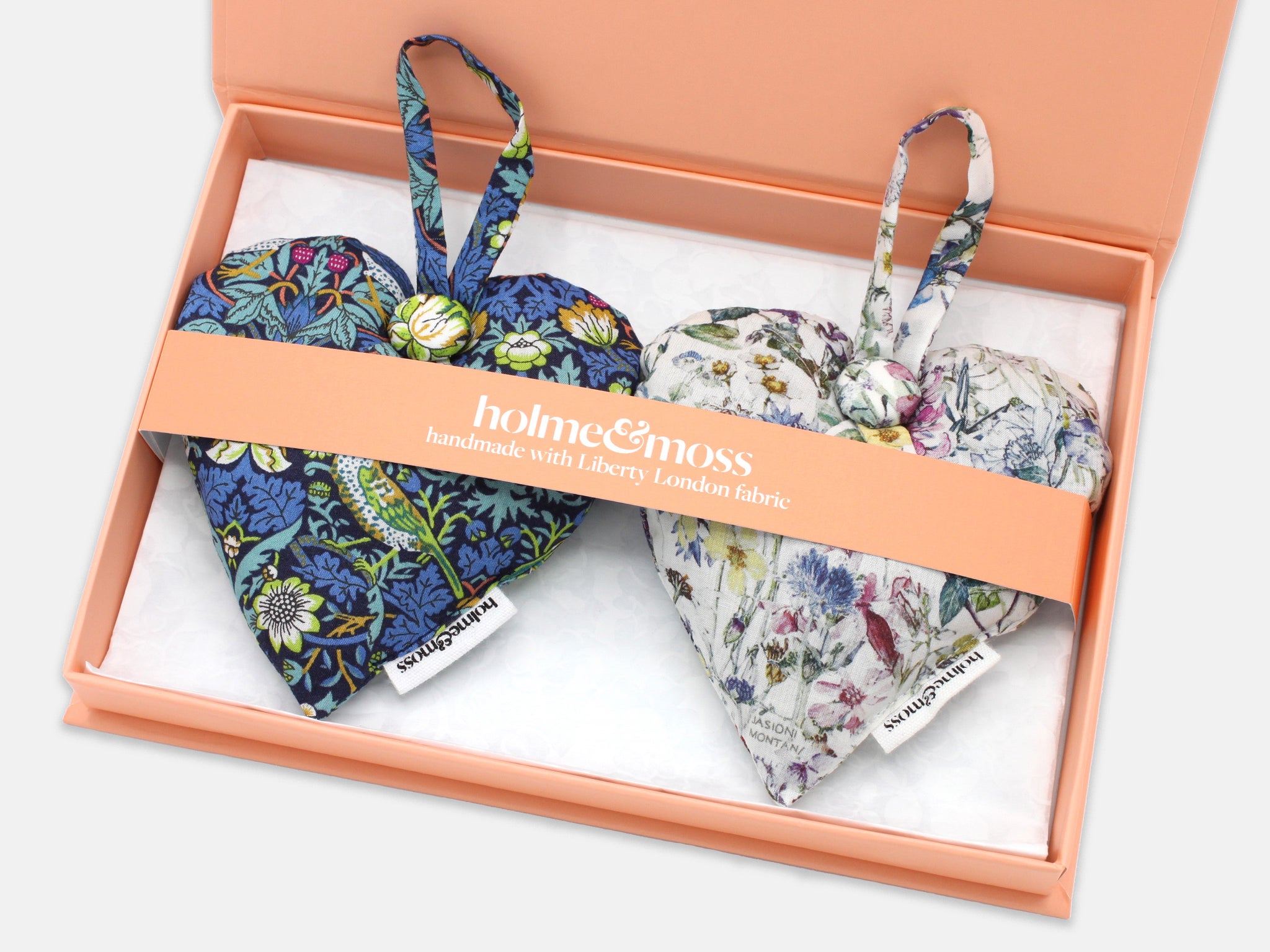 Lavender Heart Gift Box, Liberty Print Strawberry Field | Holme & Moss
